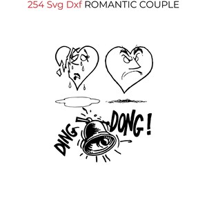 254 Svg Dxf Romantic Couple Bundle for Laser Engrave With Index - Etsy