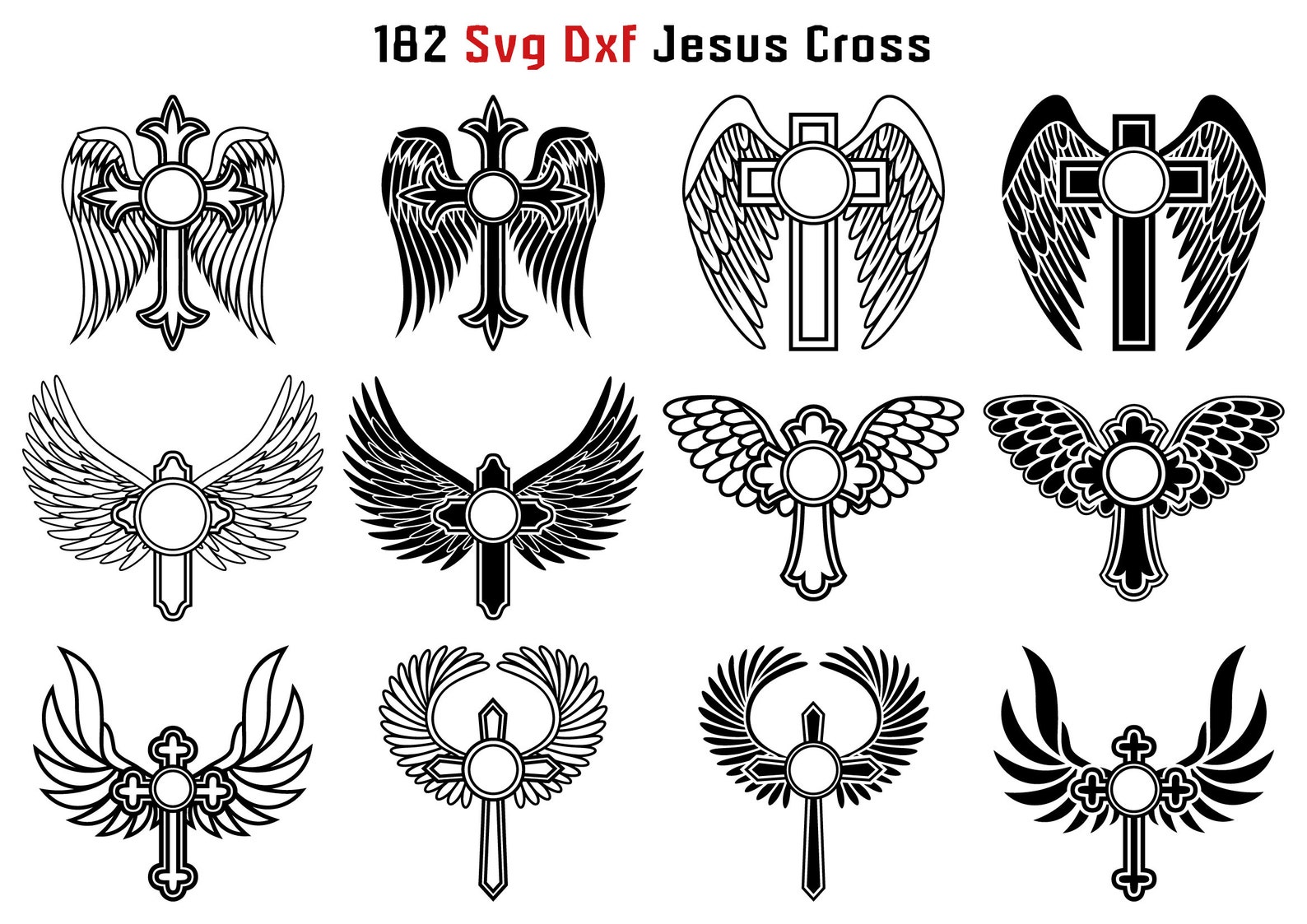182 Svg Dxf Jesus Cross Christmas Bundle for Laser Engrave - Etsy