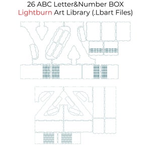 26 Abc Alphabet Letters and Numbers 3d Box Lightburn Art Library ...