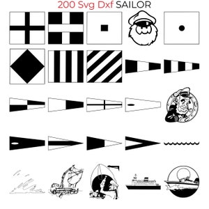 200 Svg Dxf Sailor Bundle for Laser Engrave With Index - Etsy