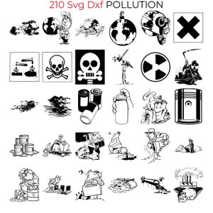 210 Svg Dxf Pollution Bundle for Laser Engrave With Index - Etsy