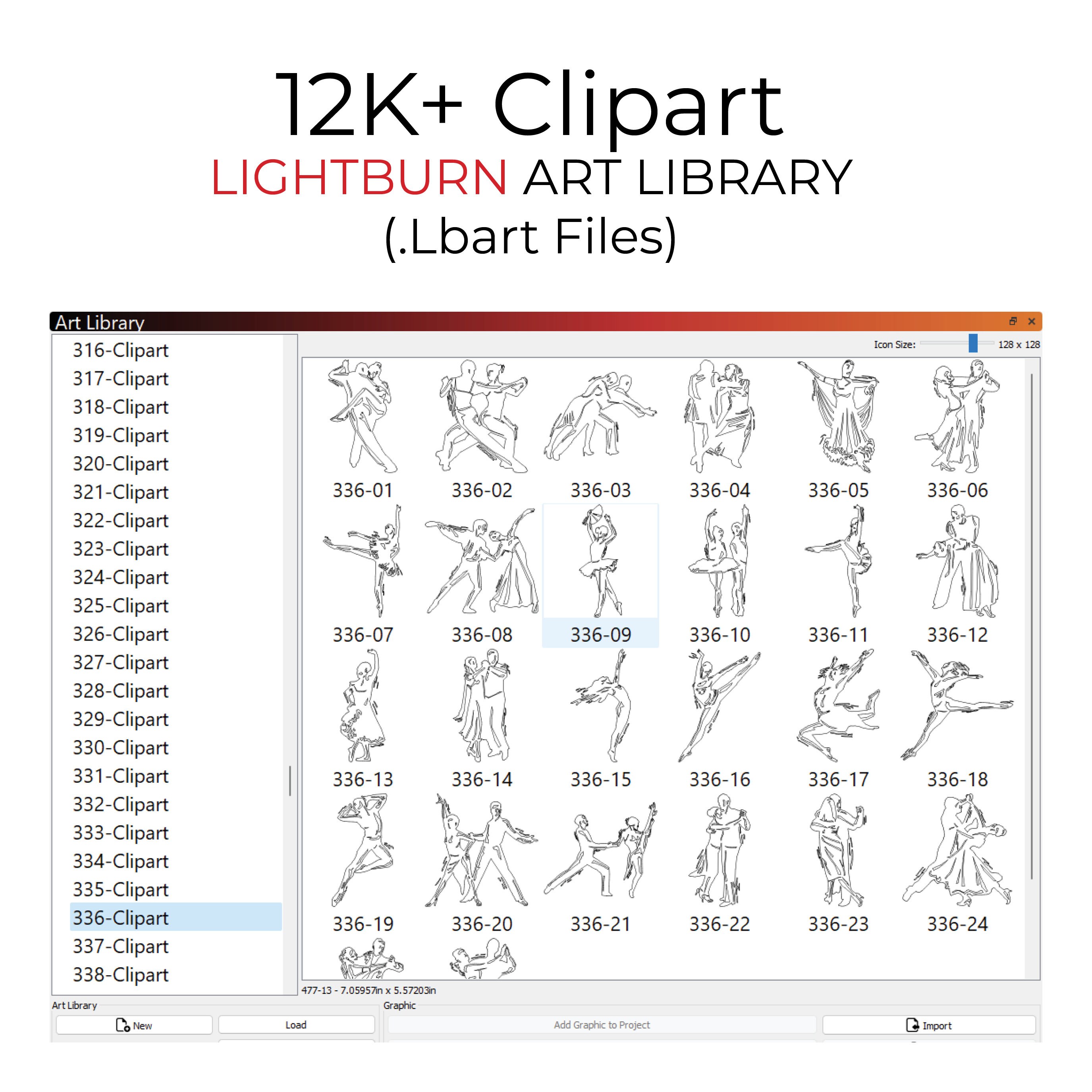 12K Clipart Lightburn Art Library LBART SVG DXF Files for Laser Engrave ...