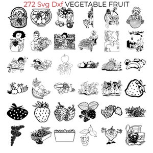 272 Svg Dxf Vegetable Fruit Bundle for Laser Engrave With Index - Etsy