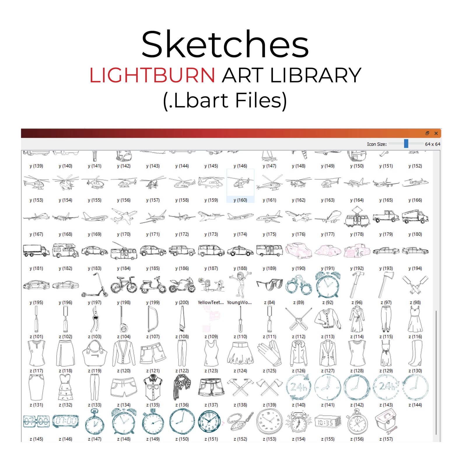 7000 Sketches Lightburn Art Library .lbart Files for Laser Engrave - Etsy