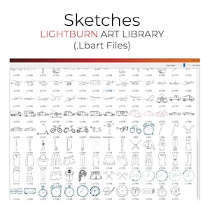 7000 Sketches Lightburn Art Library LBART Files for Laser Engrave Cut ...