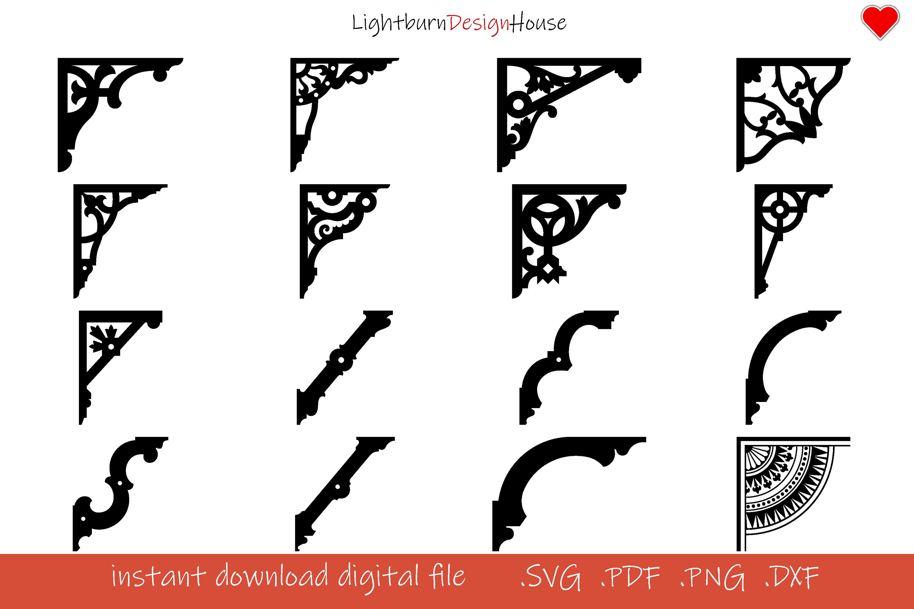 104 SVG Png Pdf Dxf Corner Shelf Pattern Border Frames Bundle - Etsy UK