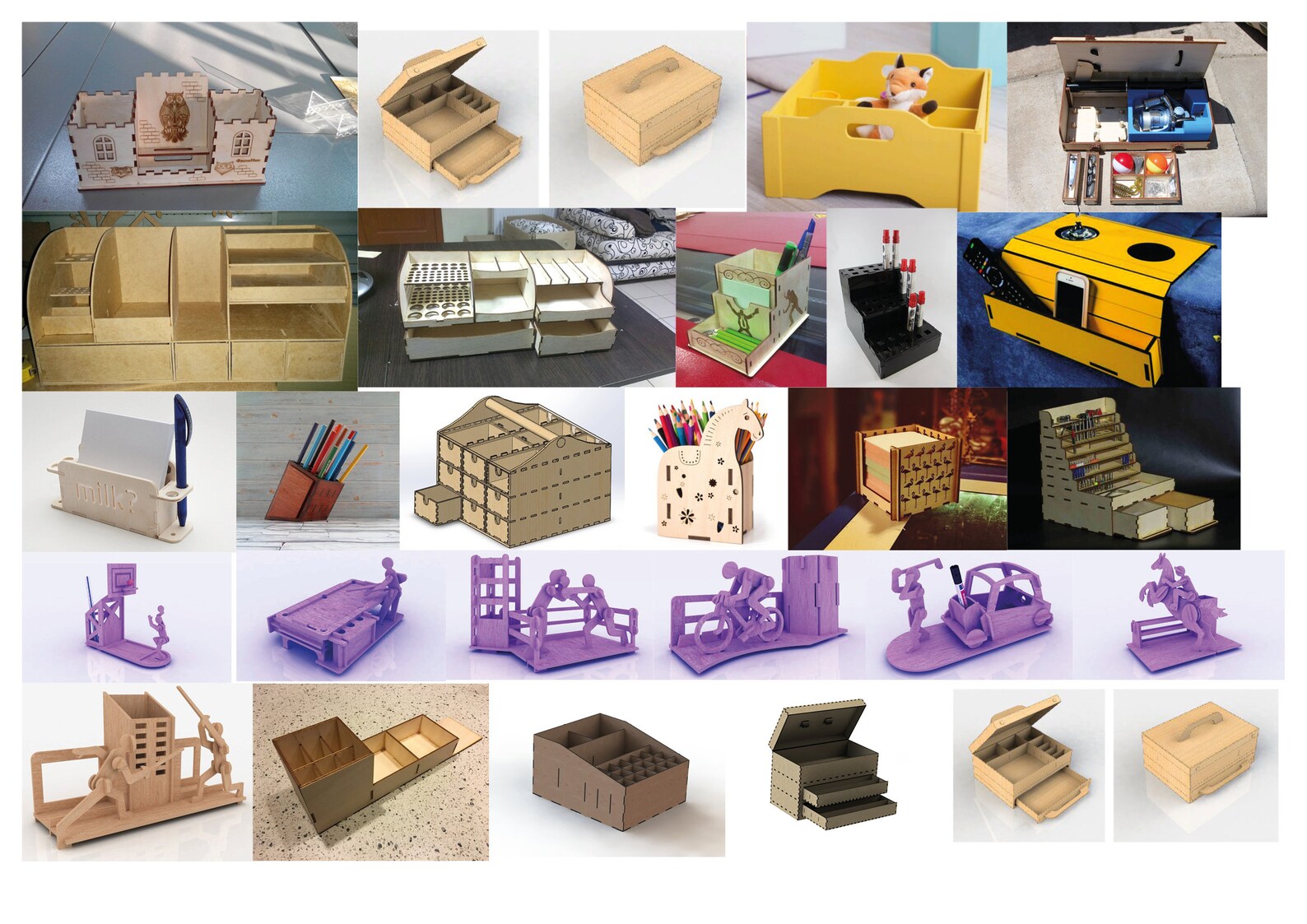 127 Svg Dxf Desk Organiser for Laser Cut Engrave Library Wood - Etsy