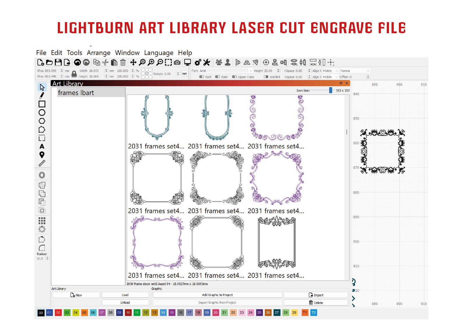 1221 SVG PNG Frames Bundle Lightburn Art Library Lbart File - Etsy