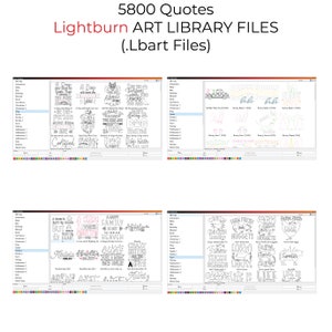 5800 Quotes Lightburn Art Library LBART Files for Laser Engrave ...