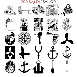 200 Svg Dxf Sailor Bundle for Laser Engrave With Index - Etsy