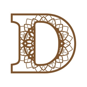 Letter D Mandala Floral SVG DXF 8 Layered Multilayer for Wood Laser ...