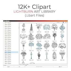 12K Clipart Lightburn Art Library LBART SVG DXF Files for Laser Engrave ...