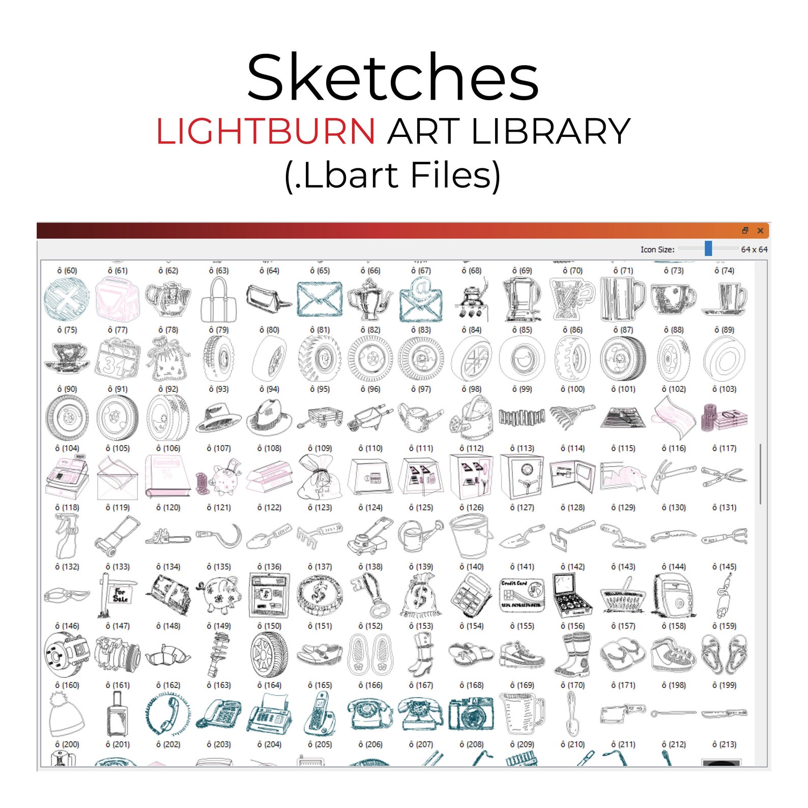 7000 Sketches Lightburn Art Library .lbart Files for Laser Engrave - Etsy