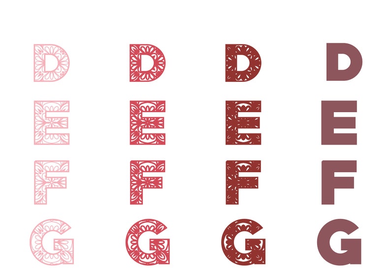 Floral Alphabet SVG: Layered Letters for Cricut, Laser Cut (digital ...
