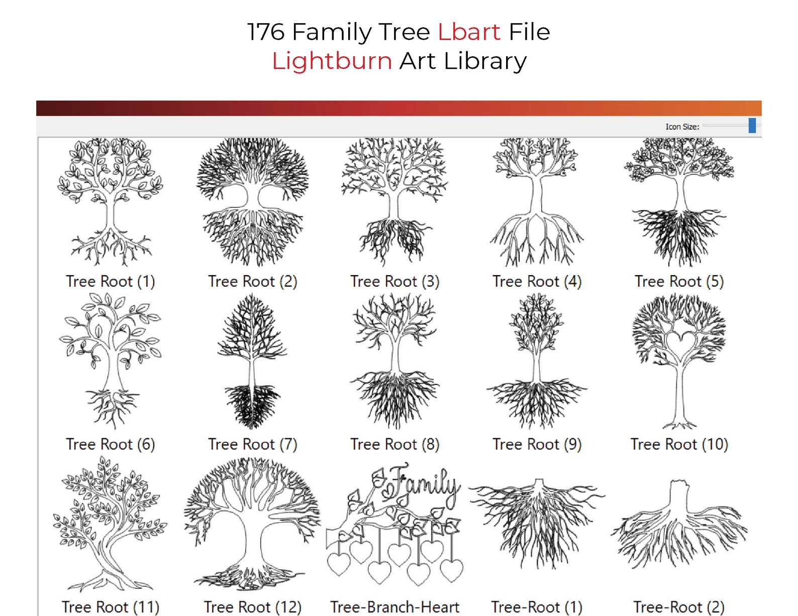 Family Tree Lightburn Art Library LBART File – 176 Family Name Monogram ...