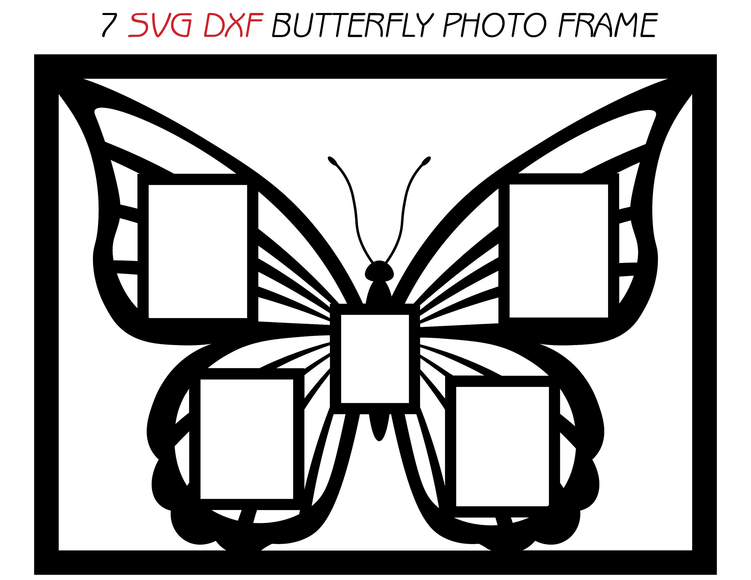 7 Svg Dxf Butterfly Photo Frame Bundle Family Nursery Room - Etsy