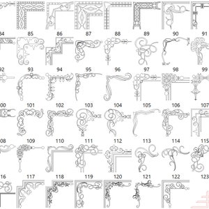 Lightburn Art Library 324 Graphics of Corner Patterns Laser Library ...