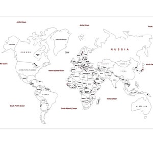 57 World Map Bundle SVG Dxf Lightburn Art Library Laser Wood Metal ...