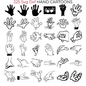 225 Svg Dxf Hands Bundle for Laser Engrave With Index - Etsy
