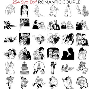 254 Svg Dxf Romantic Couple Bundle for Laser Engrave With Index - Etsy