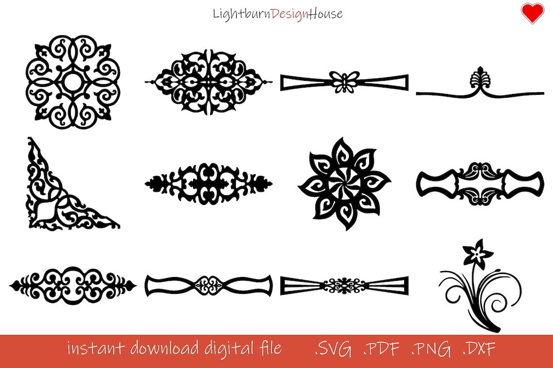 104 SVG Png Pdf Dxf Corner Shelf Pattern Border Frames Bundle - Etsy UK