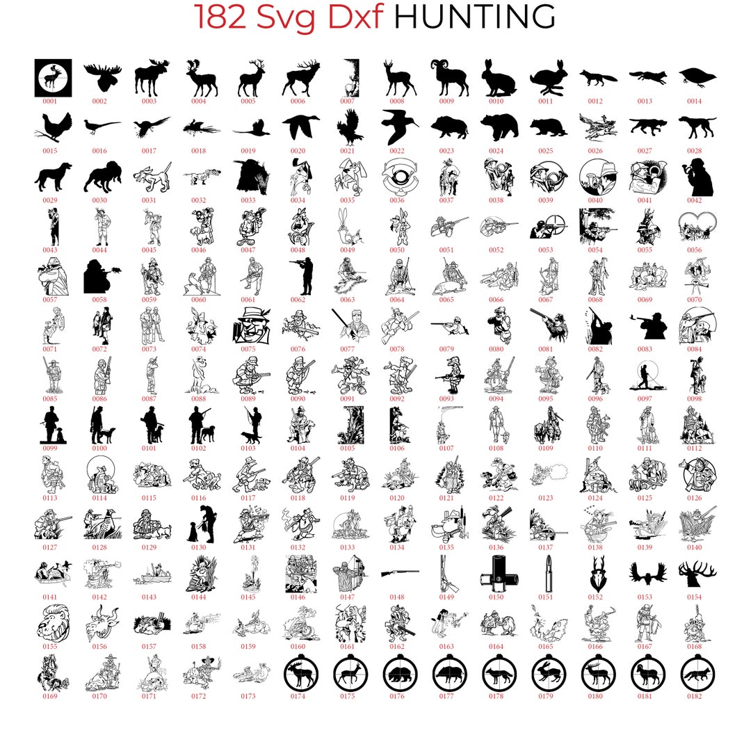 182 Svg Dxf Hunting Bundle for Laser Engrave With Index - Etsy