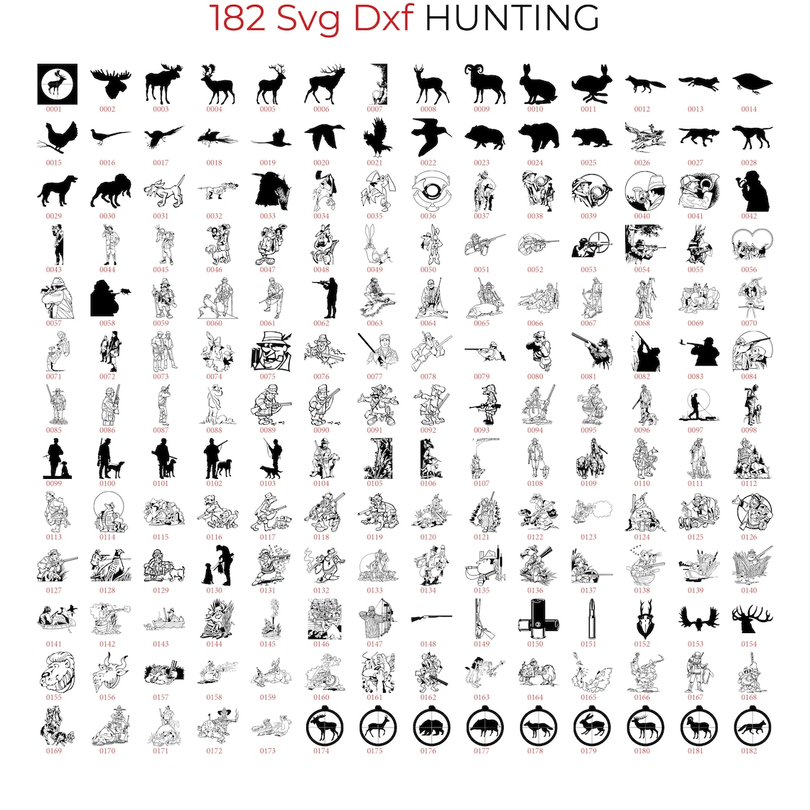 182 SVG DXF Hunting Bundle for Laser Engrave With Index, Hunting ...
