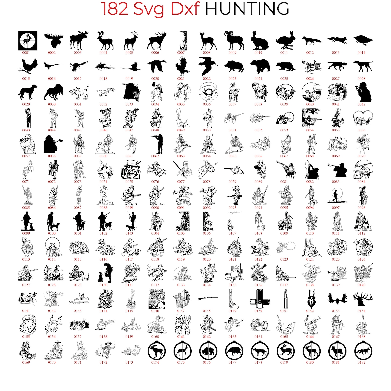 182 SVG DXF Hunting Bundle for Laser Engrave With Index, Hunting ...