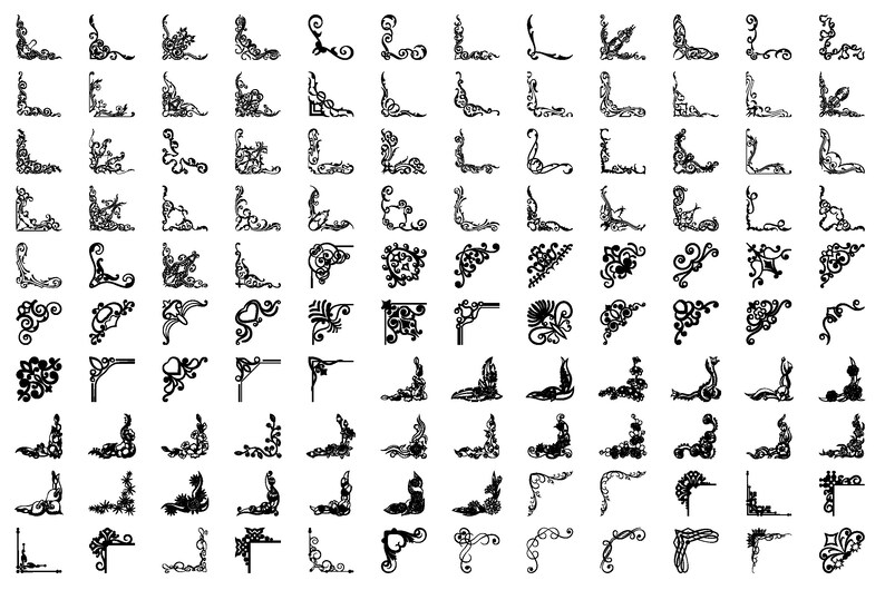 832 SVG Png Pdf Dxf Corner Shelf Pattern Border Frames Bundle - Etsy UK