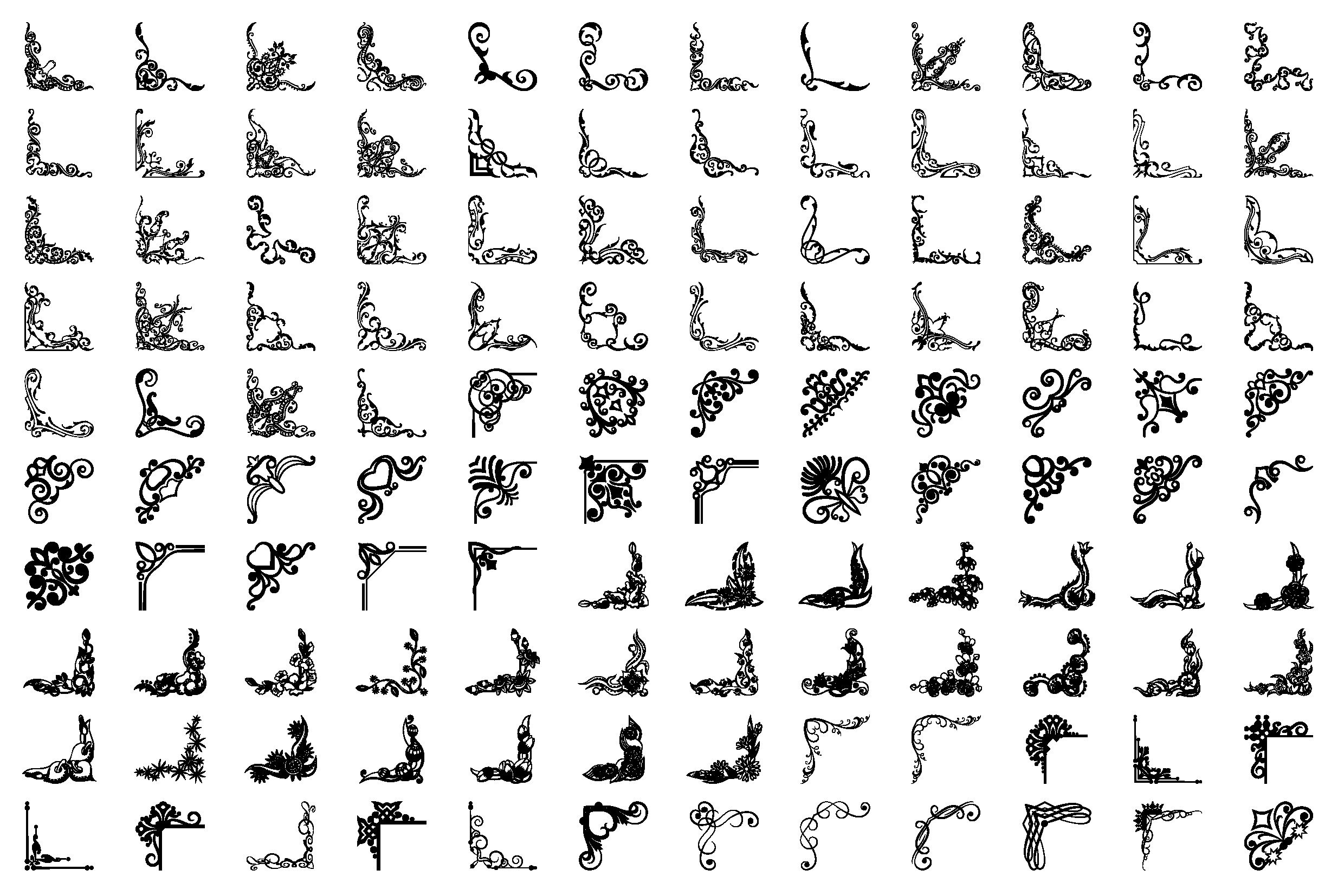 832 SVG Png Pdf Dxf Corner Shelf Pattern Border Frames Bundle - Etsy Canada