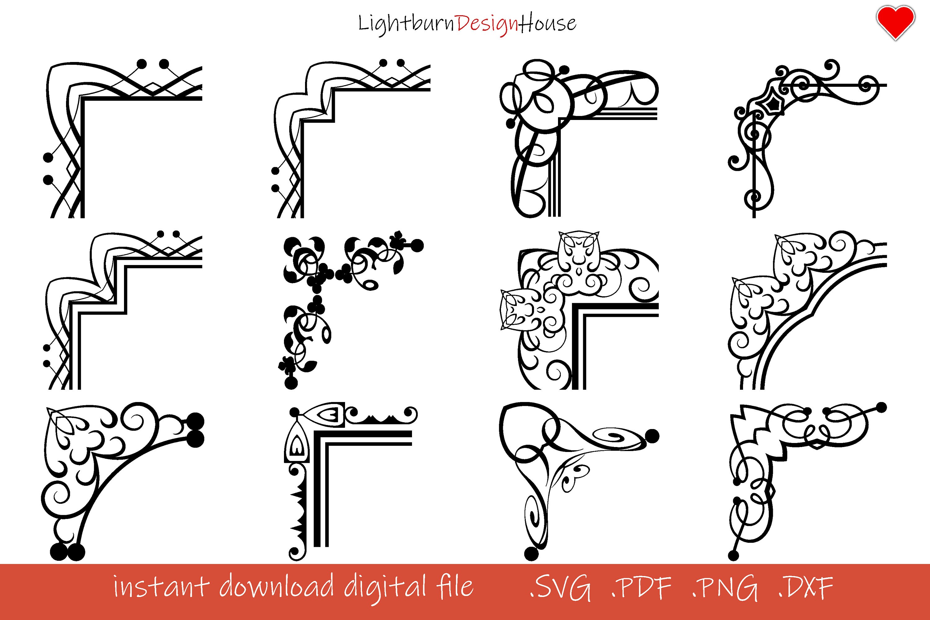 104 SVG Png Pdf Dxf Corner Shelf Pattern Border Frames Bundle - Etsy Canada