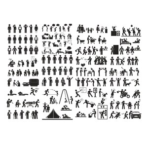 435 SVG Dxf Pictogram People Sets Bundle for Lightburn Laser Engrave - Etsy