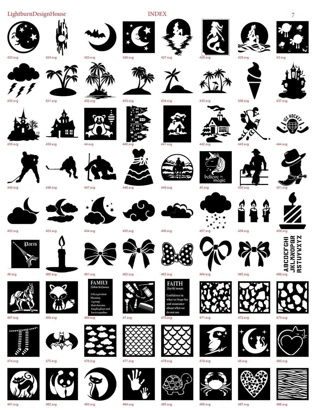 564 Stencil Template Bundle for Laser Cut and Engrave Wall Art Decor ...
