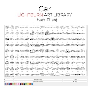 Car Retro Classic Lightburn Art Library (.lbart) Files Cliparts ...