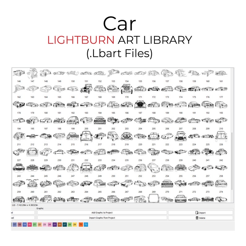 Car Retro Classic Lightburn Art Library (.lbart) Files Cliparts ...