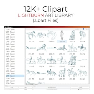 12K Clipart Lightburn Art Library LBART SVG DXF Files for Laser Engrave ...