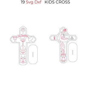 19 Svg Dxf JHS Jesus Cross Kids Christmas Bundle for Laser Engrave ...