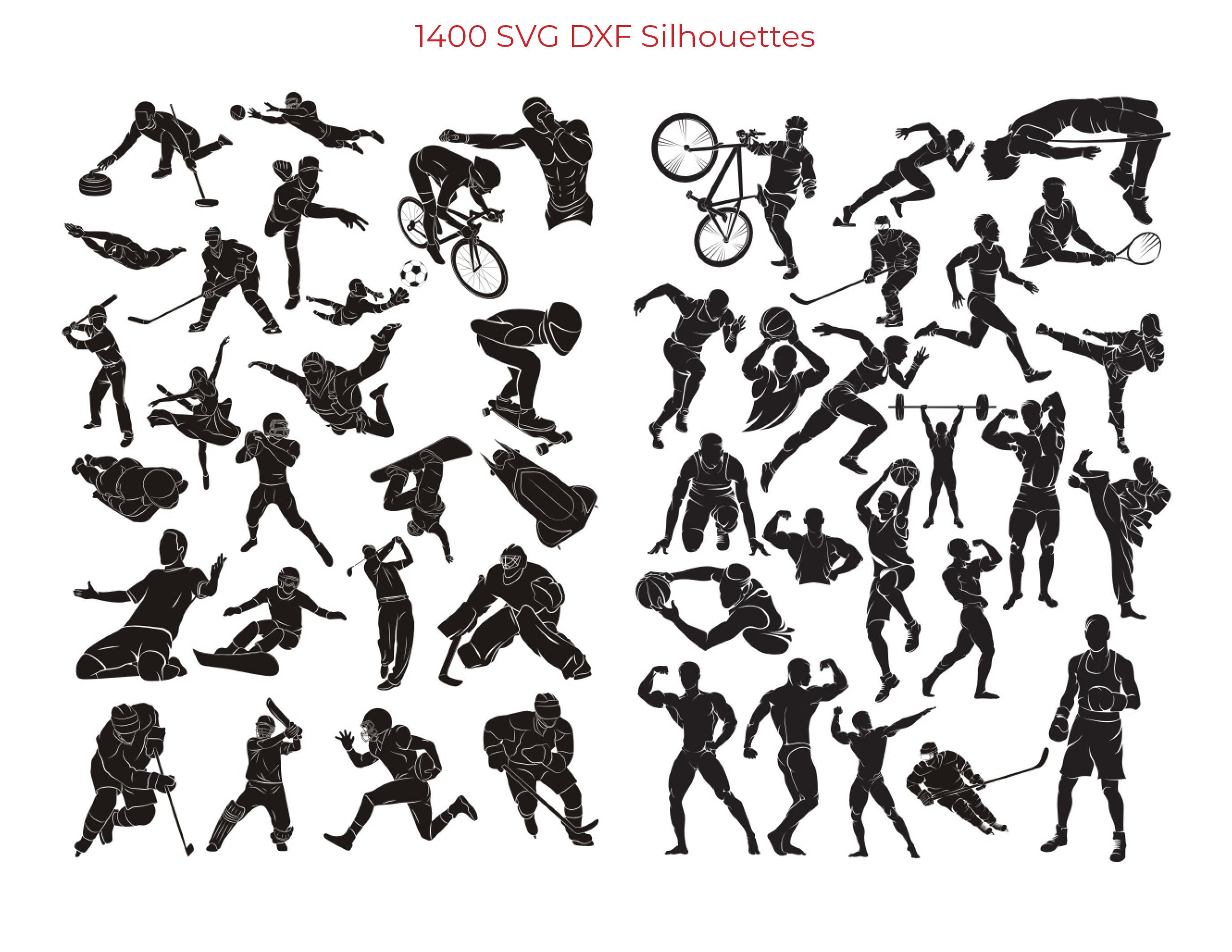 1400 SVG DXF Silhouette Bundle for Laser Engrave, Sport Dance People ...