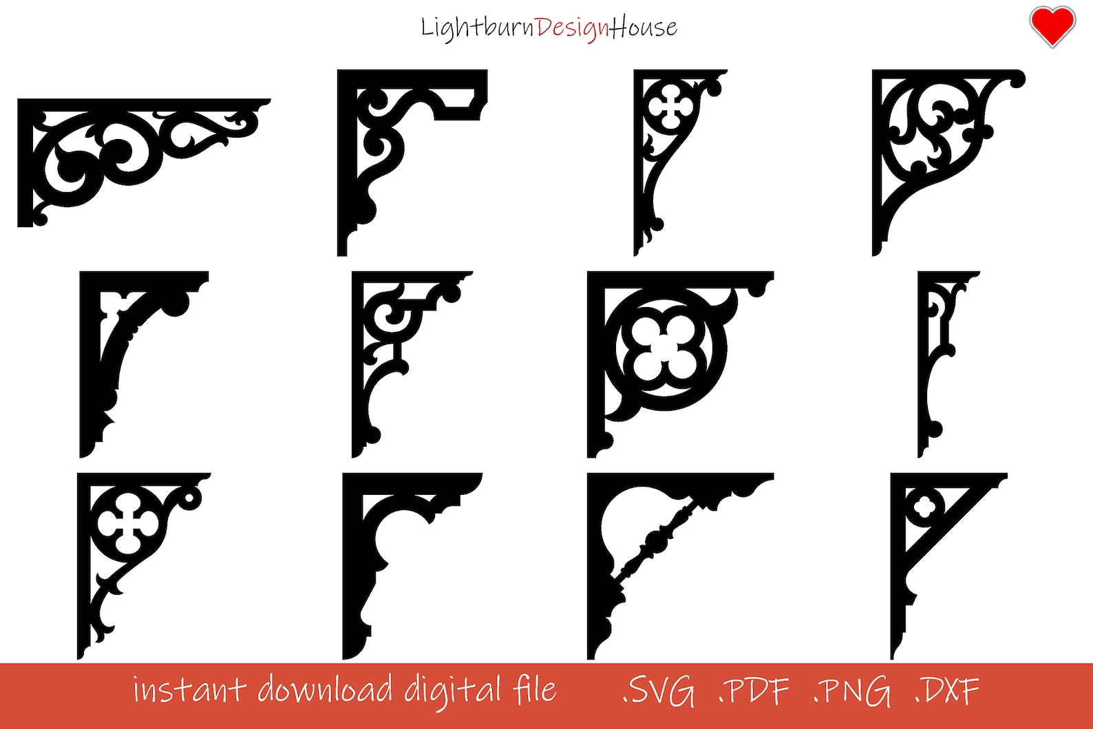104 SVG Png Pdf Dxf Corner Shelf Pattern Border Frames Bundle - Etsy