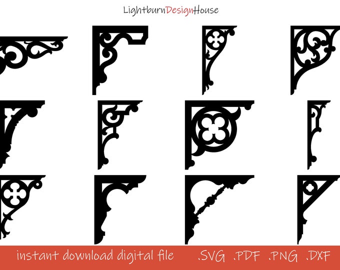 DXF / DWG File 8in X 10in Shelf Bracket / Support With Circles Plasma ...