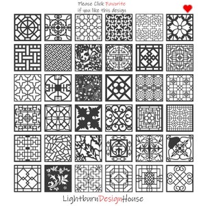 Square Patterns 230 SVG DXF Decorative Wall Decor Coaster Tile ...