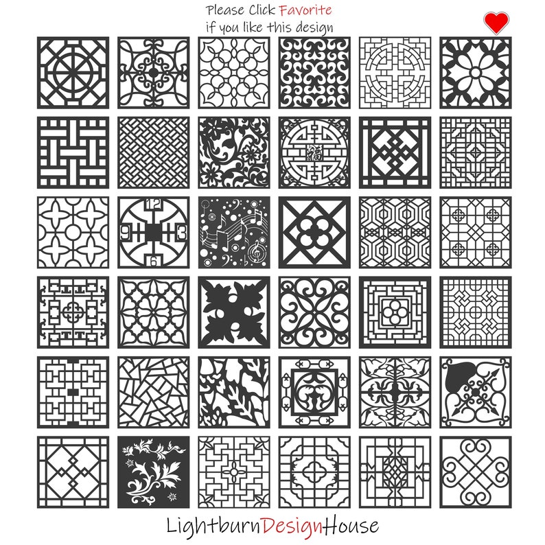 Square Patterns 230 SVG DXF Decorative Wall Decor Coaster Tile - Etsy