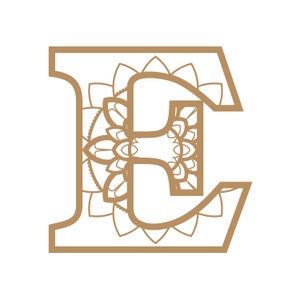 Letter E Mandala Floral SVG DXF 8 Layered Multilayer for Wood Laser ...