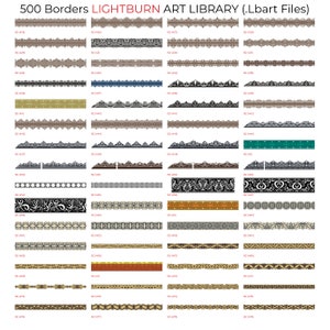 500 SVG Floral Borders Lightburn Art Library (.lbart) Files for Laser ...