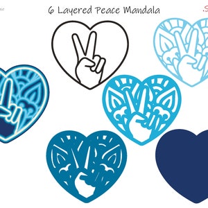 3d Peace Mandala Bundle Layered Multilayer SVG Png for Laser Engrave ...