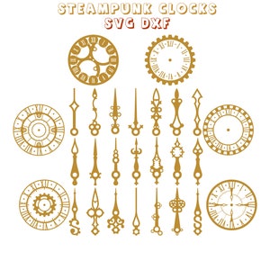 Steampunk Wall Clock Faces and Hands Bundle SVG Dxf Eps File for Cricut ...