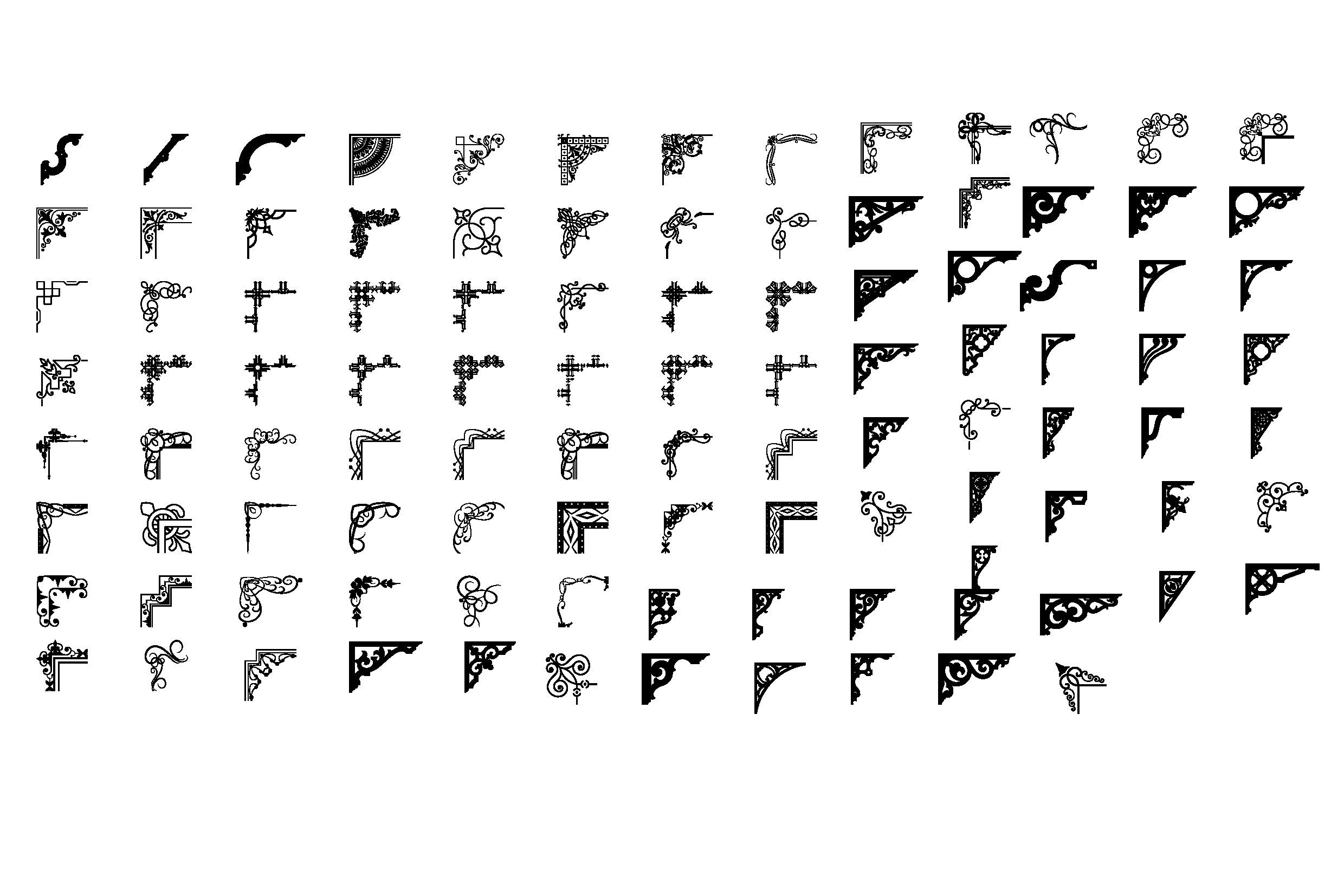 832 SVG Png Pdf Dxf Corner Shelf Pattern Border Frames Bundle - Etsy Canada
