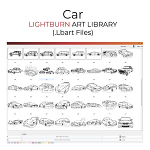 Car Retro Classic Lightburn Art Library (.lbart) Files Cliparts ...