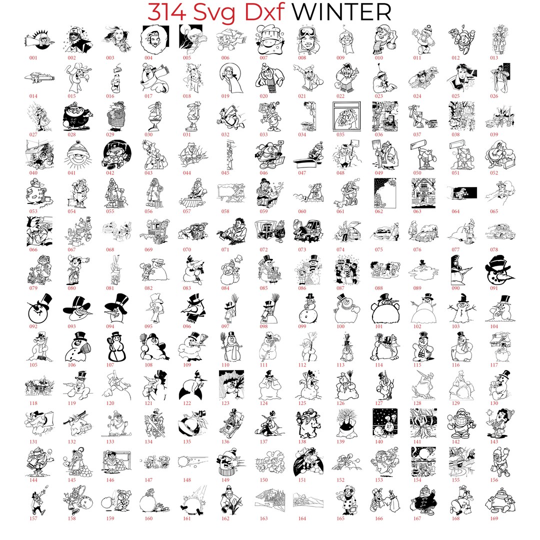 314 Svg Dxf WINTER Bundle for Laser Engrave With Index - Etsy