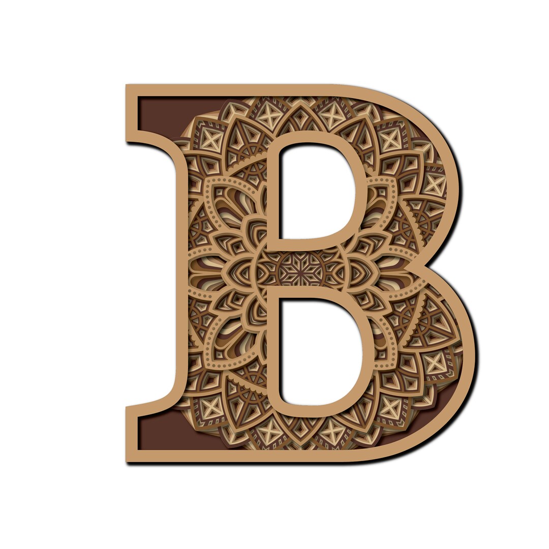 Letter B Mandala: 8 Layer Floral SVG DXF (digital Download) - Etsy ...